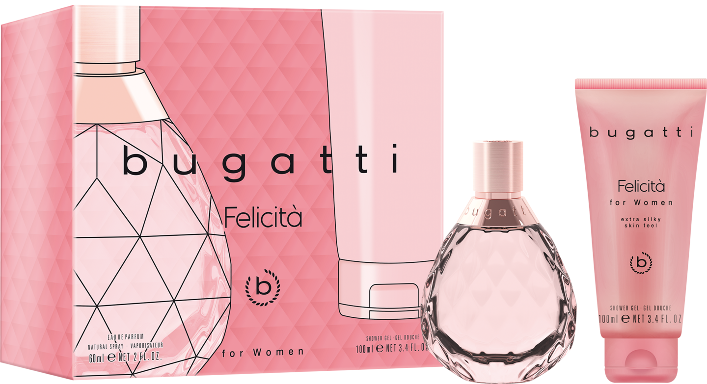 Bugatti Felicità for Women lahjapakkaus, sis. EdP 60ml ja suihkugeeli ...
