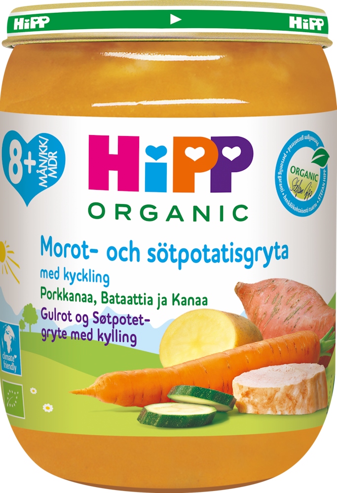 HiPP 8kk porkkanaa, bataattia ja kanaa 190g luomu — HoReCa-tukku Kespro