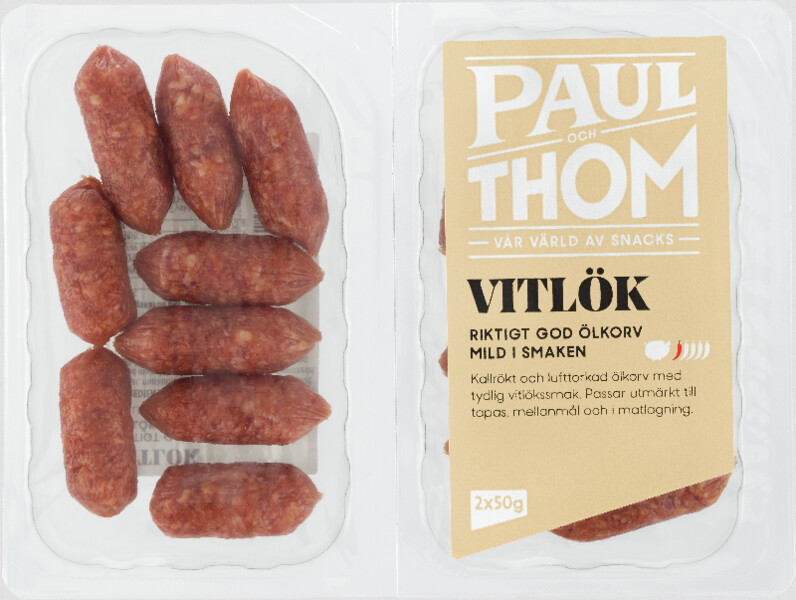 Paul&Thom Vitlöks ölkorv 100g | K-Ruoka Verkkokauppa