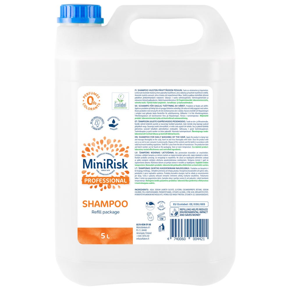 Mini Risk Professional shampoo 5l — HoReCa-tukku Kespro