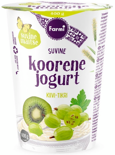 Farmi Kiivi-Karviaismarjajogurtti 400g | K-Ruoka Verkkokauppa