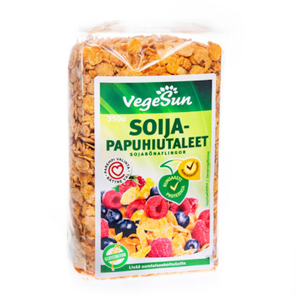 VegeSun soijapapuhiutaleet gluteeniton 350g — HoReCa-tukku Kespro