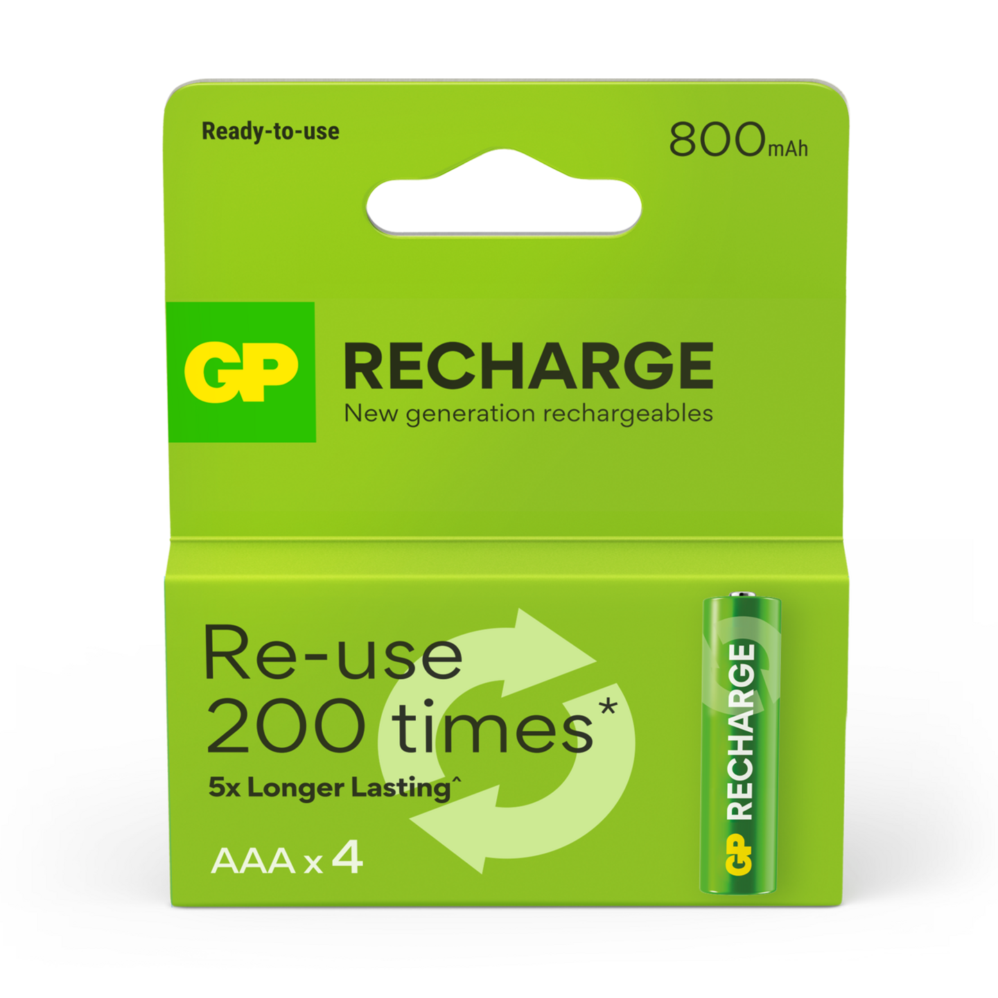 GP Recharge 800mAh AAA -akkuparisto, 4 kpl | K-Ruoka Verkkokauppa