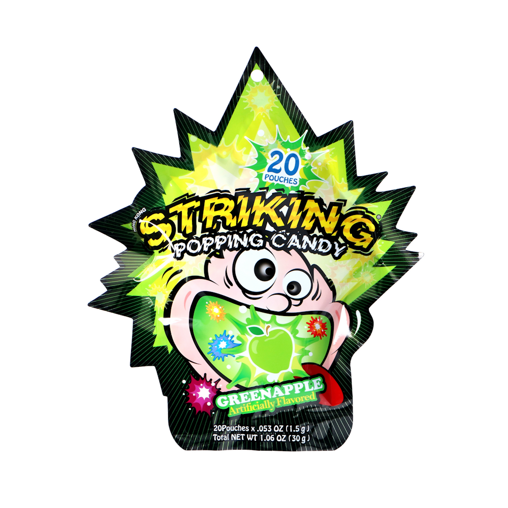 Striking vihreän omenan makuinen poksahteleva makeinen 30g — HoReCa ...