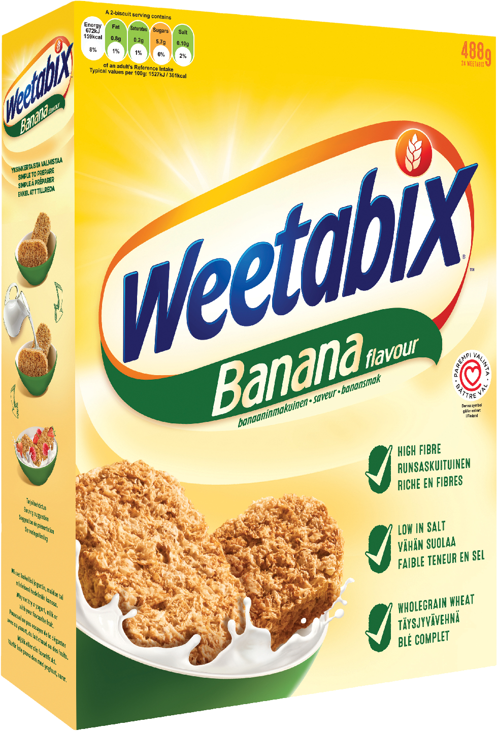 Weetabix vehnämuroke Banana 488g | K-Ruoka Verkkokauppa