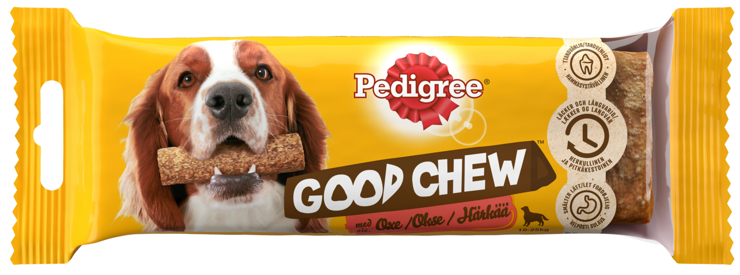 Pedigree Good Chew härkää 88g | K-Ruoka Verkkokauppa