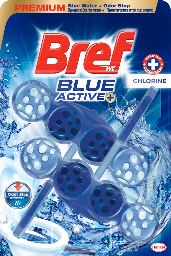 Bref Blue Active wc-raikastin 2x50g Chlorine — HoReCa-tukku Kespro