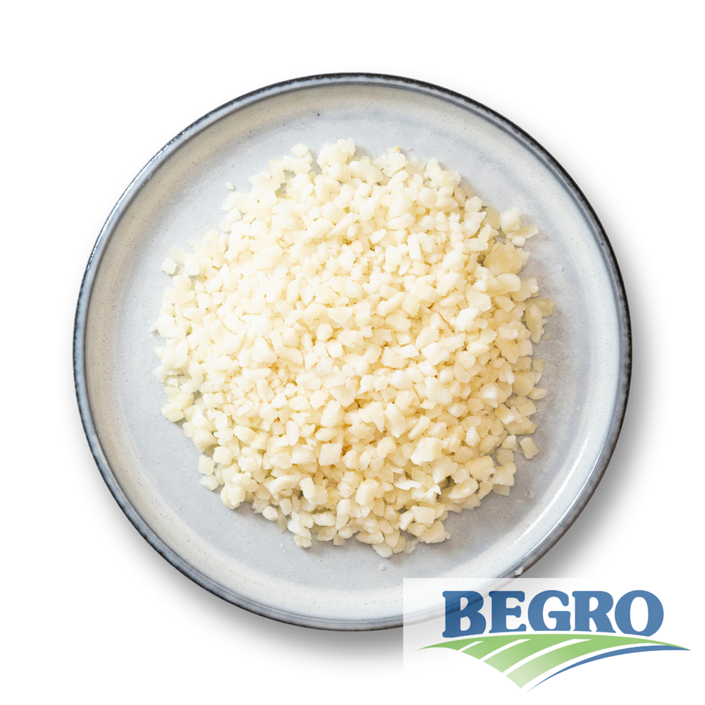 Begro valkosipulikuutio 4x4mm 1kg pakaste — HoReCa-tukku Kespro