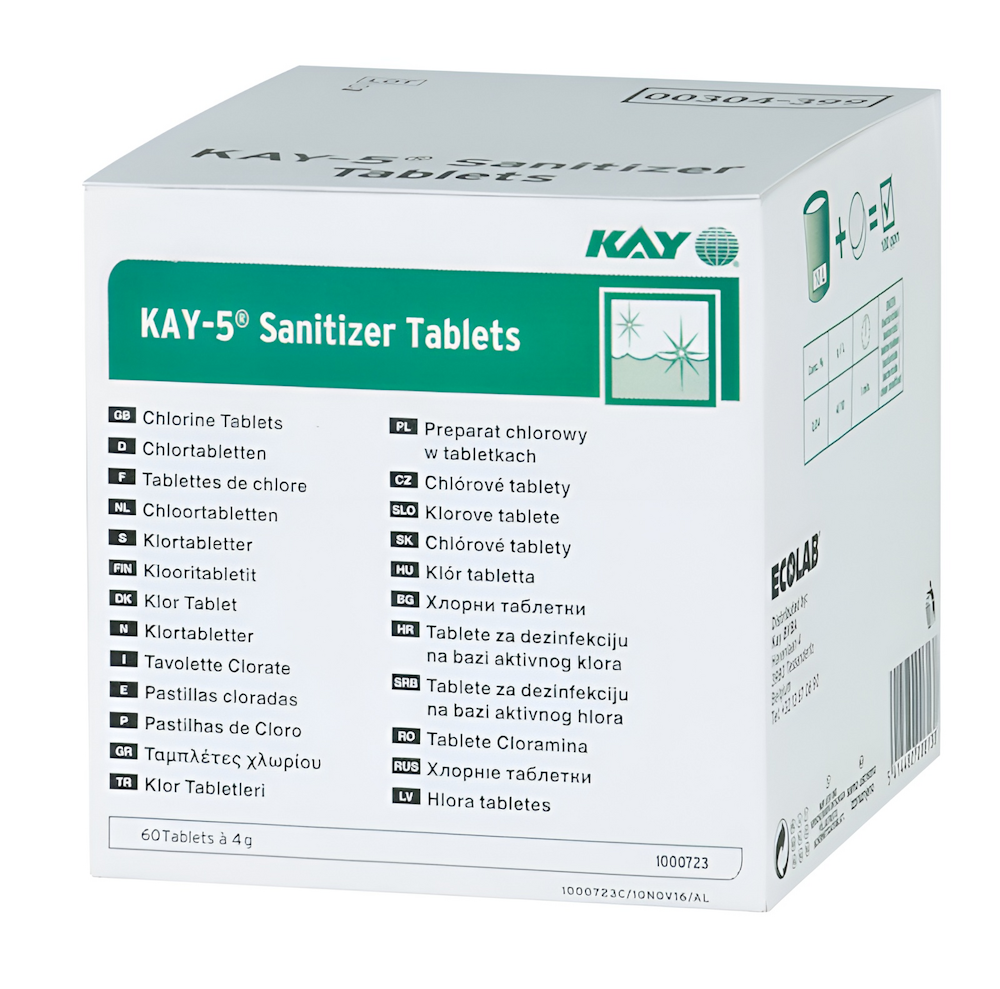 Kay-5 sanitizer saniteettiaine 4x60x4g — HoReCa-tukku Kespro