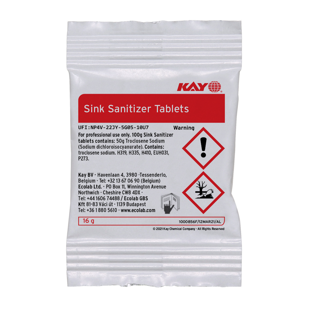 Kay Sink Sanitizer Tablets saniteettiaine 16g 200kpl — HoReCa-tukku Kespro
