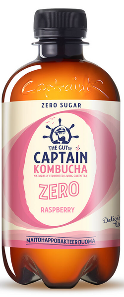 The Gutsy Captain Kombucha Zero Raspberry 0,4l | K-Ruoka Verkkokauppa