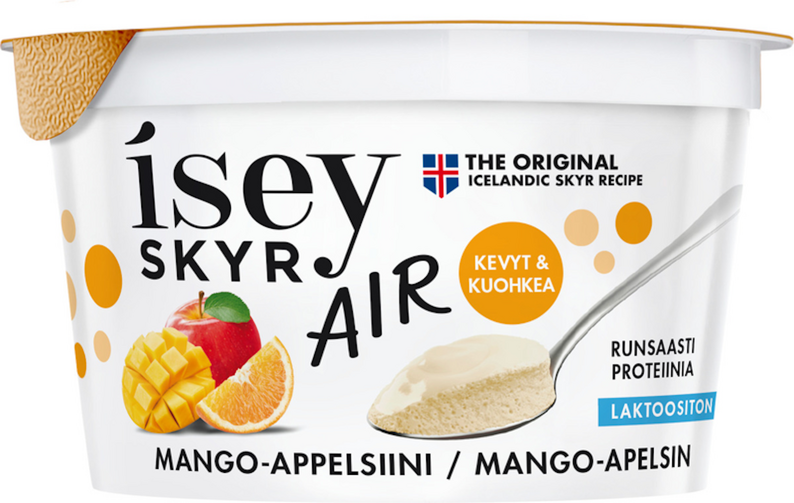 Isey Skyr Air mango-appelsiini laktoositon maitovalmiste 125g — HoReCa-tukku Kespro