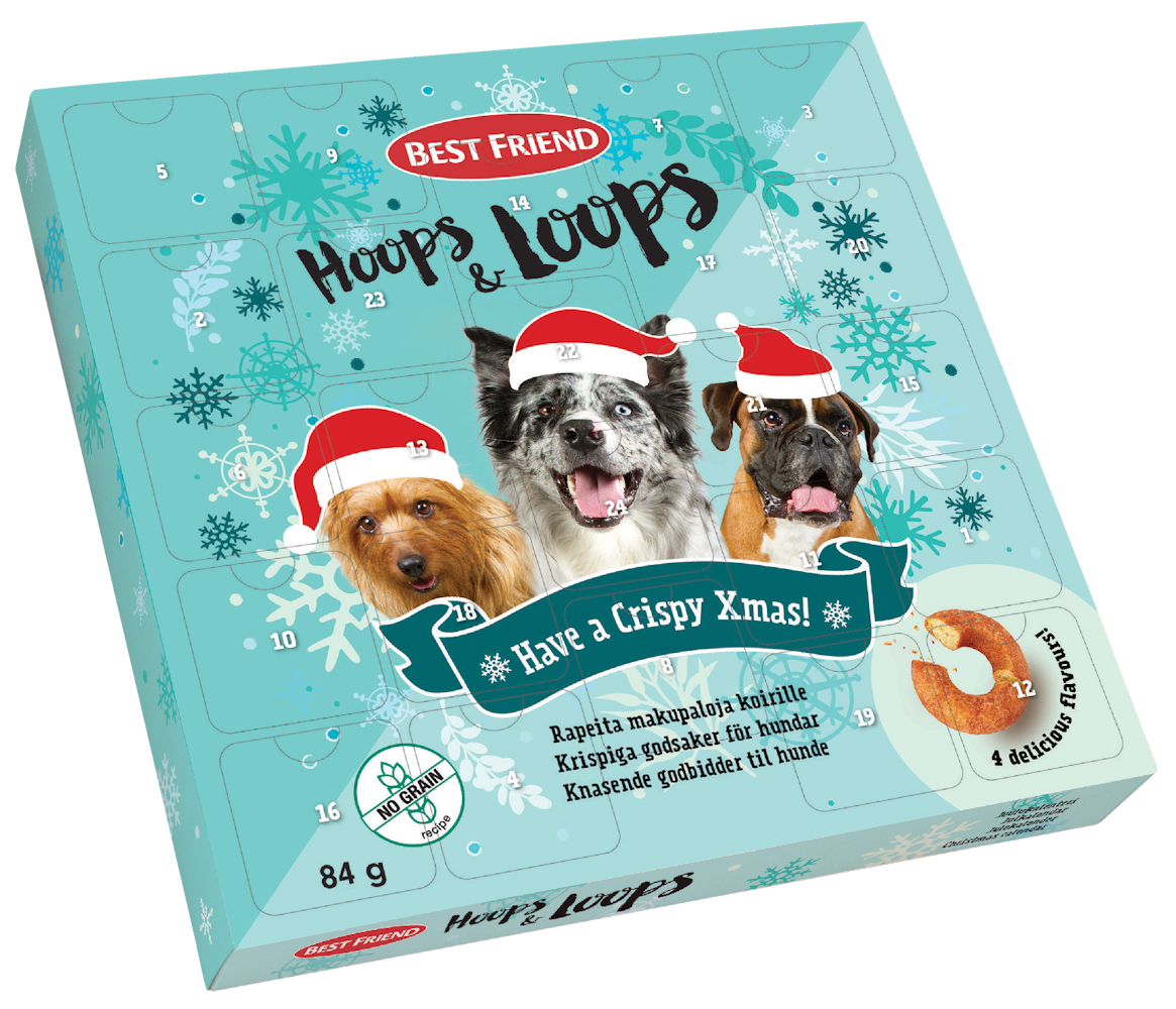 Best Friend Hoops&Loops koiran joulukalenteri 84 g — HoReCa-tukku Kespro