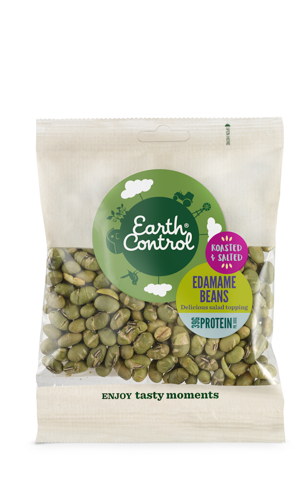 Earth Control paahdetut & suolatut edamame pavut 100g — HoReCa-tukku Kespro