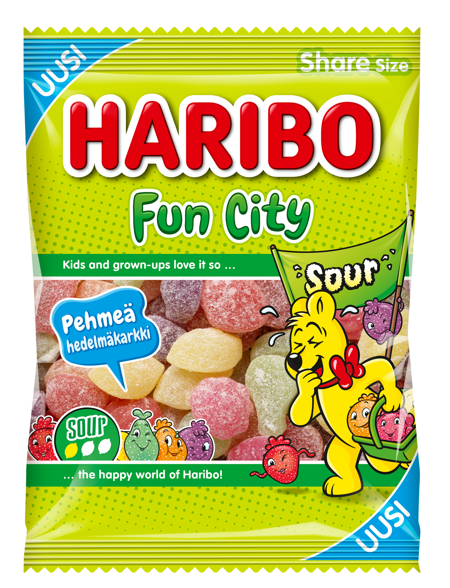 Haribo Fun City Sour 275g Kirpeä hedelmäviinikumi – K-Ruoka