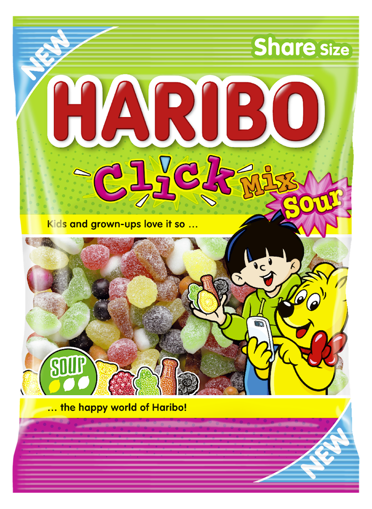 HARIBO Click Mix Sour karkkipussi 250g — HoReCa-tukku Kespro