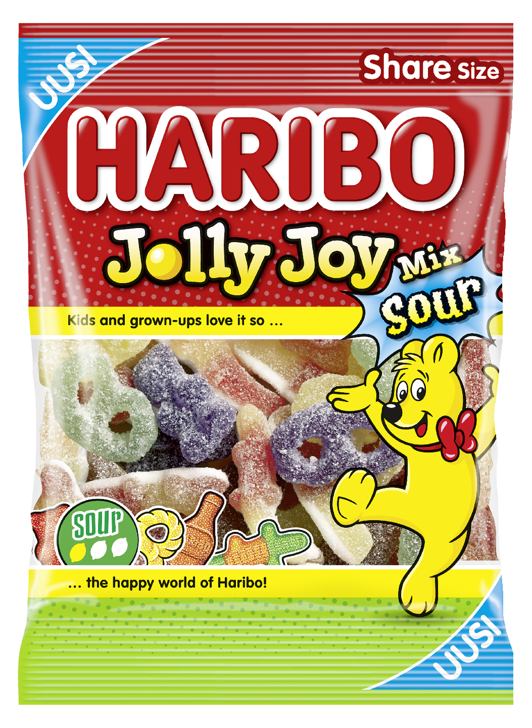 Haribo Jolly Joy Mix Sour makeispussi 250g | K-Ruoka Verkkokauppa