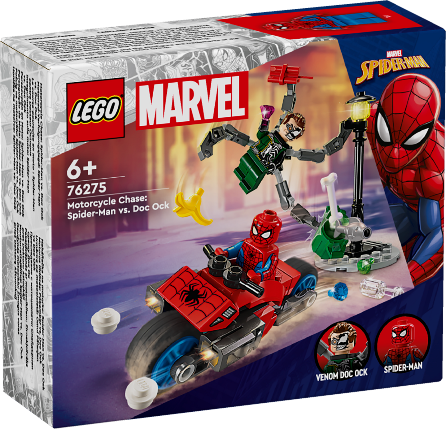 LEGO Marvel 76275 Takaa-ajo moottoripyörällä: Spider-Man vastaan ...