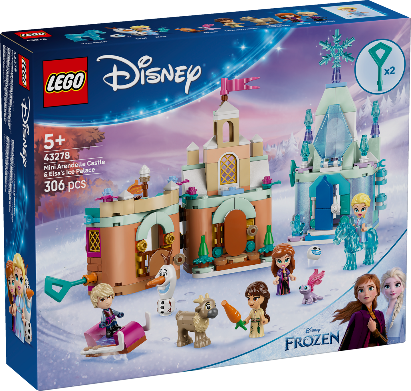 LEGO Disney 43278 Frozen Arendelin linna ja Elsan jäälinna minikoossa ...