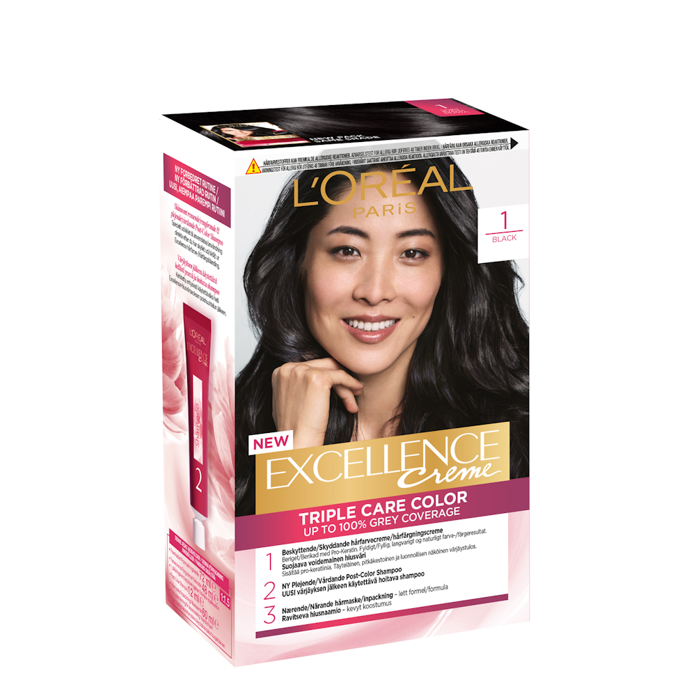 L'Oréal Paris Excellence Creme 1 kestoväri Black musta — HoReCa-tukku ...
