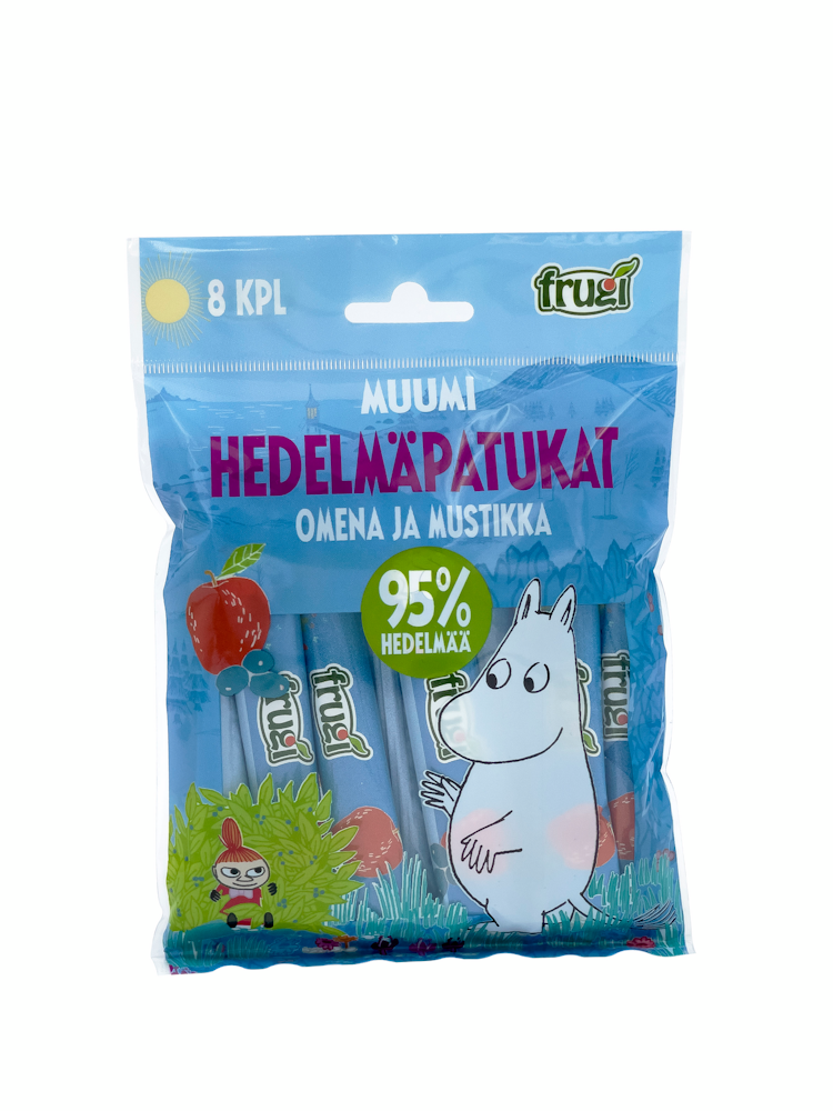 Muumi hedelmäpatukat 8x15g mustikka omena — HoReCa-tukku Kespro