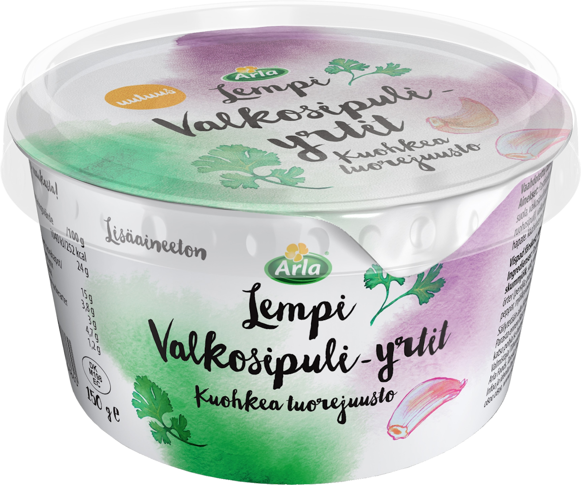 Arla Lempi tuorejuusto 150g valkosipuli & yrtit — HoReCa-tukku Kespro