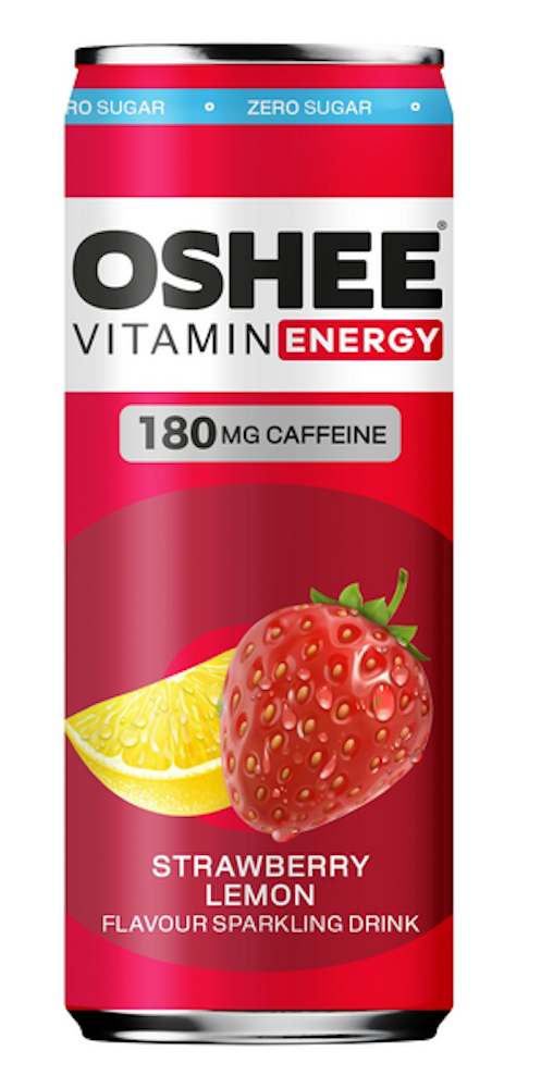 Oshee energy drink Strawberry & Lemon Zero 0,33l — HoReCa-tukku Kespro