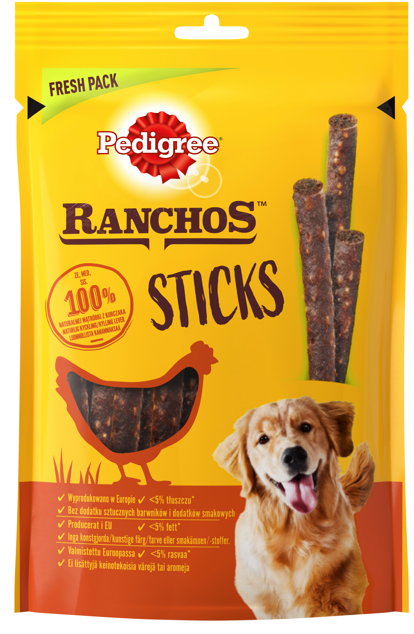 Pedigree Ranchos sticks koiran herkut 60g kana | K-Ruoka Verkkokauppa