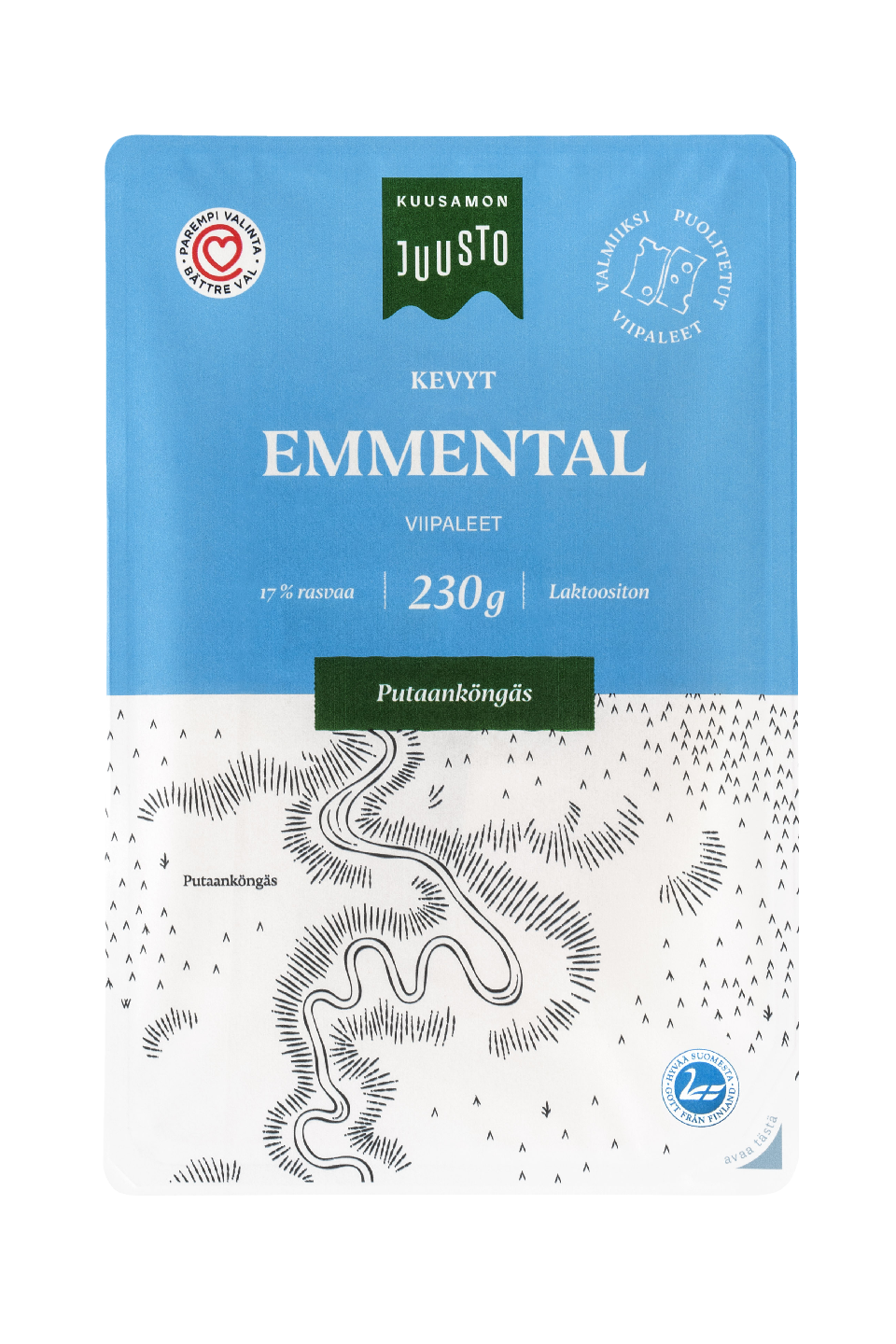 Kuusamon Juusto kevyt 17% Emmenviipale 230g | K-Ruoka Verkkokauppa