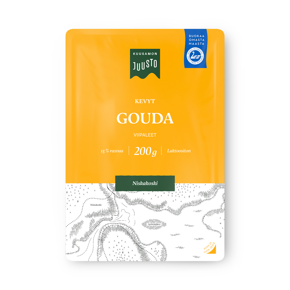 Kuusamon Juusto kevyt Goudaviipale 200g — HoReCa-tukku Kespro