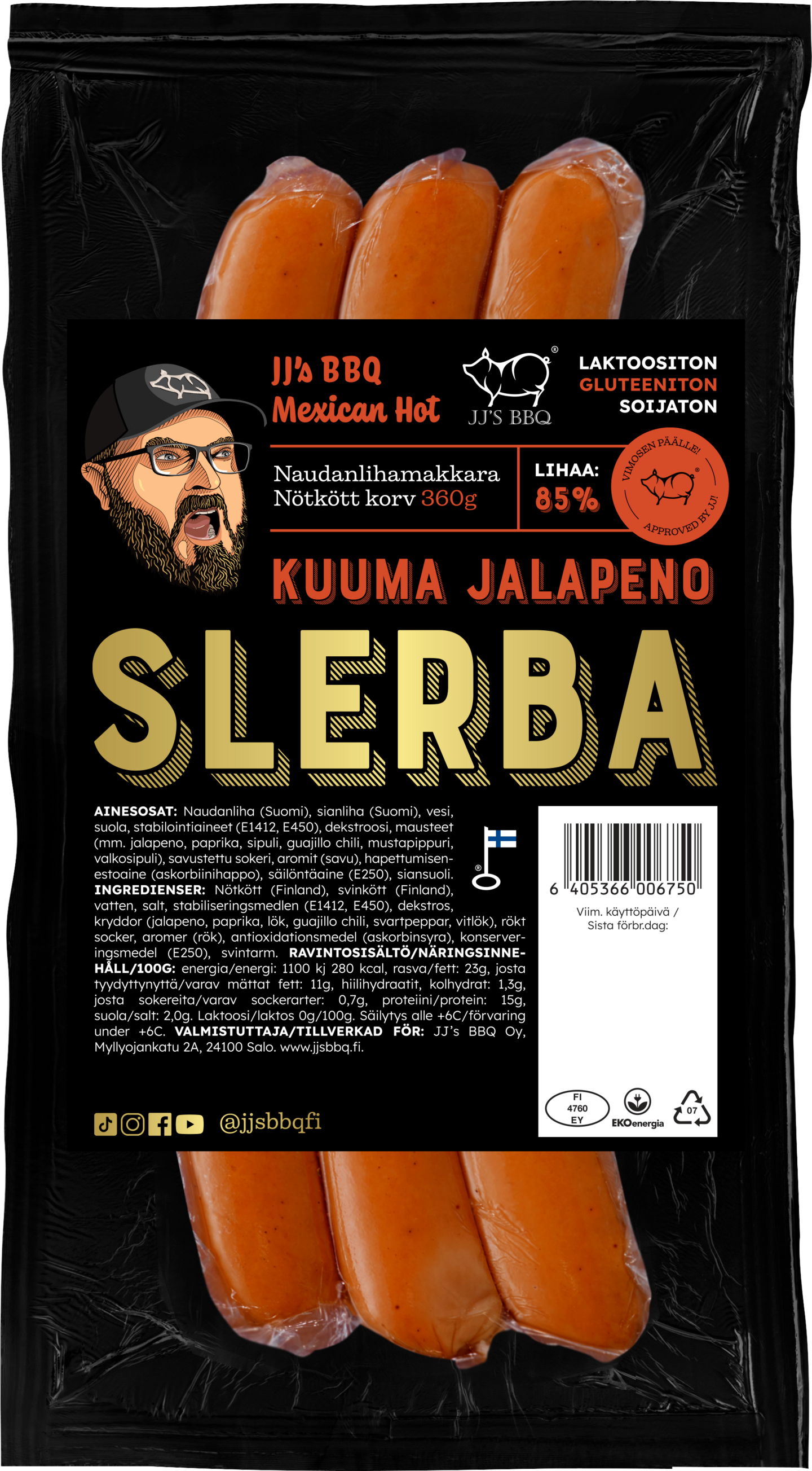 JJ's BBQ Kuuma Slerba - Mexican Hot Makkara | K-Ruoka Verkkokauppa
