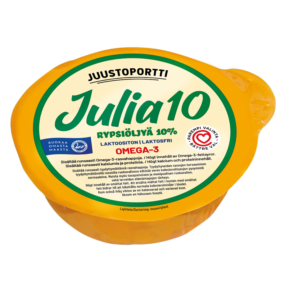 Juustoportti Julia rypsiöljyvalmiste 10 % 410 g — HoReCa-tukku Kespro