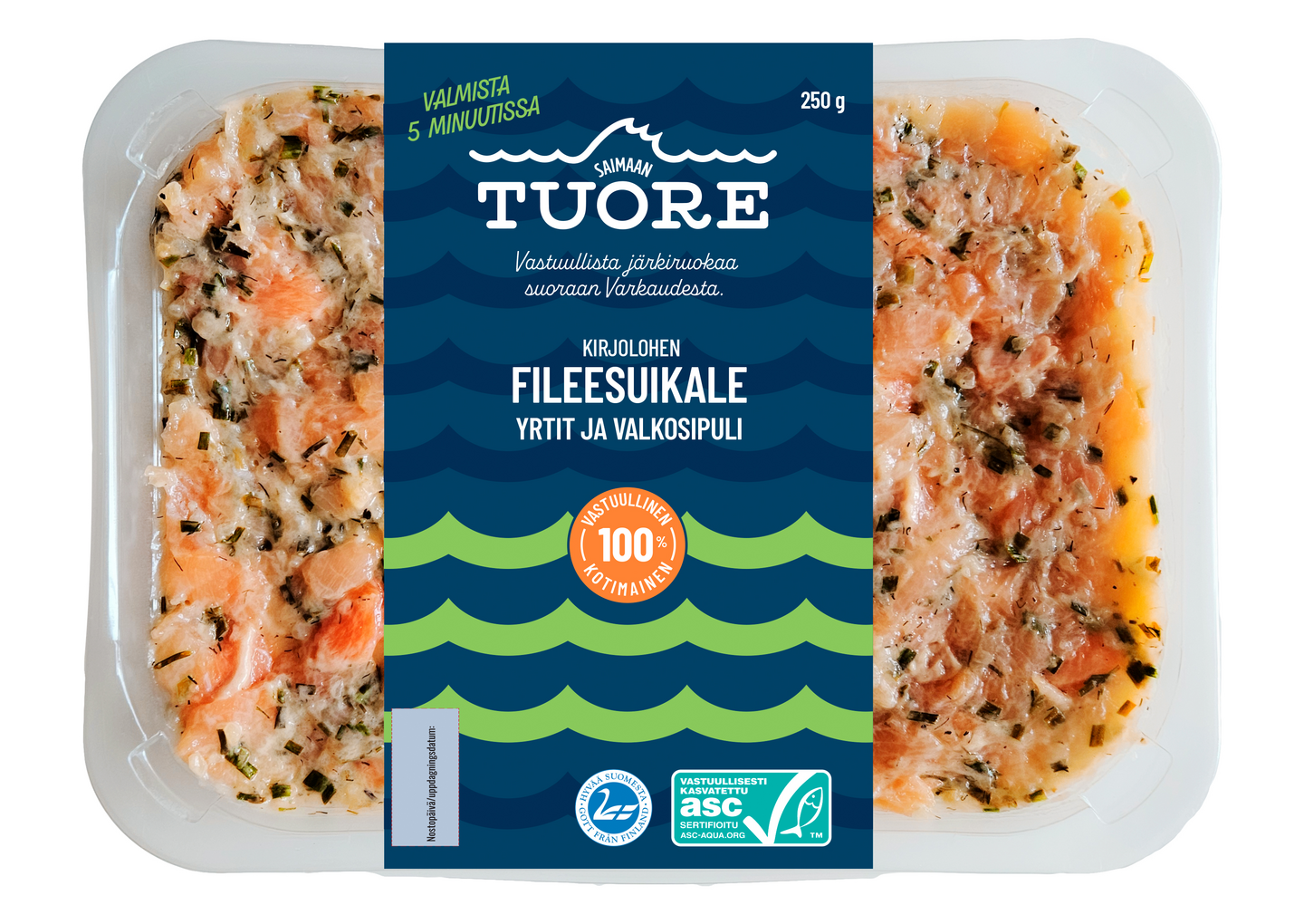 Saimaan Tuore yrtti-valkosipuli kirjolohen fileesuikale 250g ASC | K ...