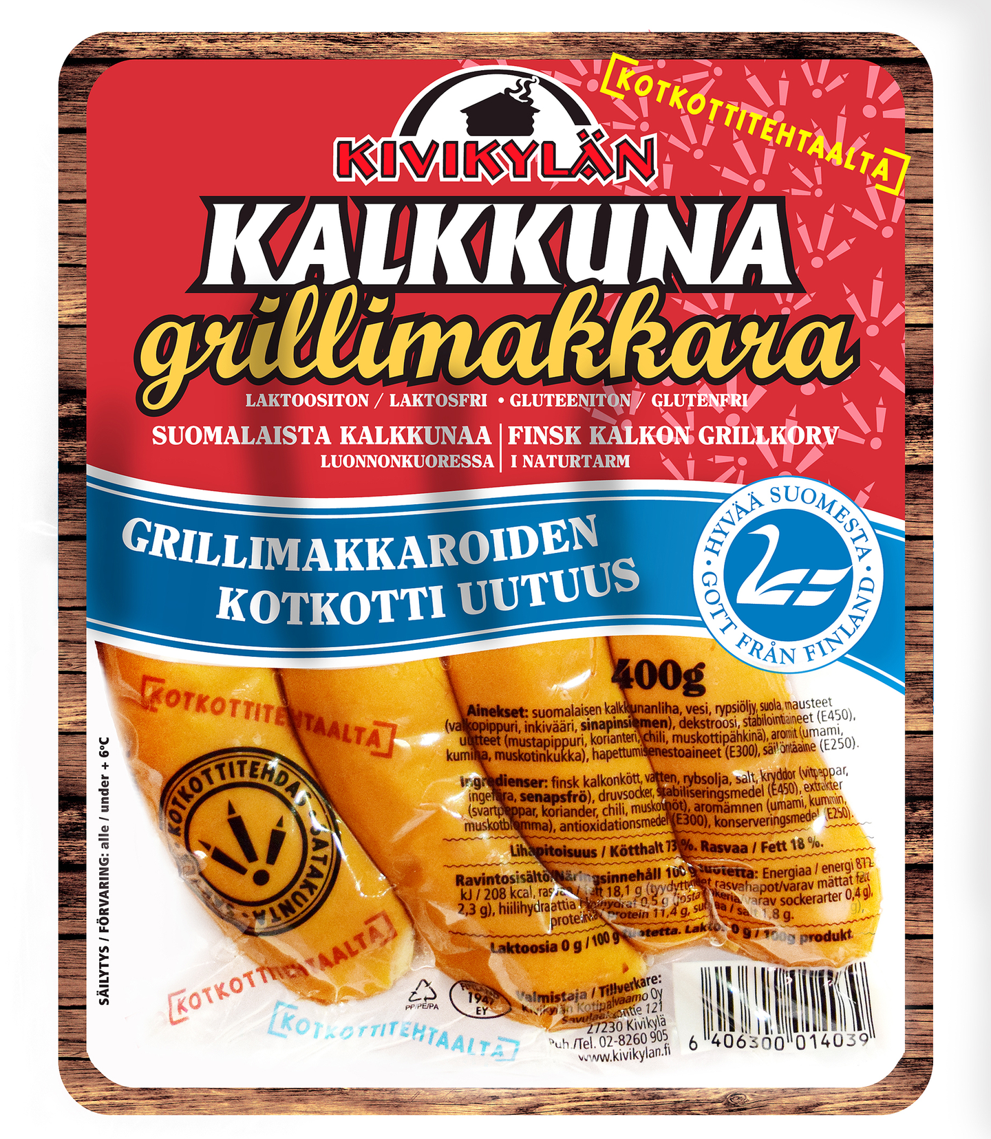 Kivikylän kalkkuna grillimakkara 400g – K-Ruoka