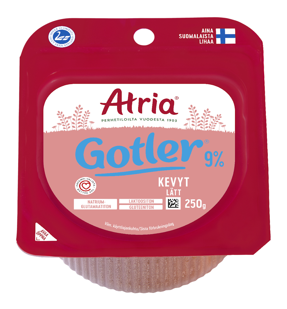 Atria gotler kinkkumakkara kevyt 9% 250g — HoReCa-tukku Kespro