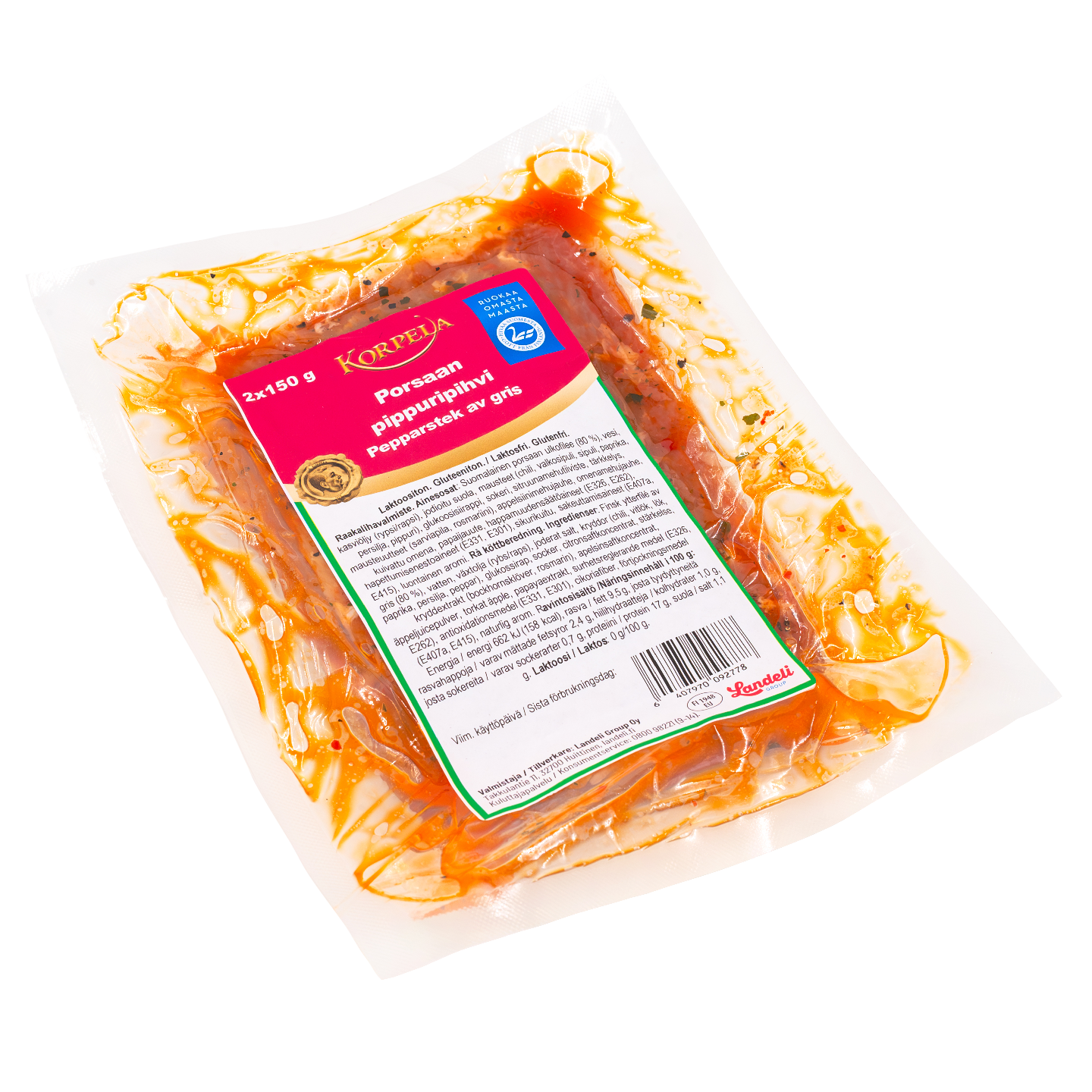 Korpela porsaan pippuripihvi 2x150g | K-Ruoka Verkkokauppa