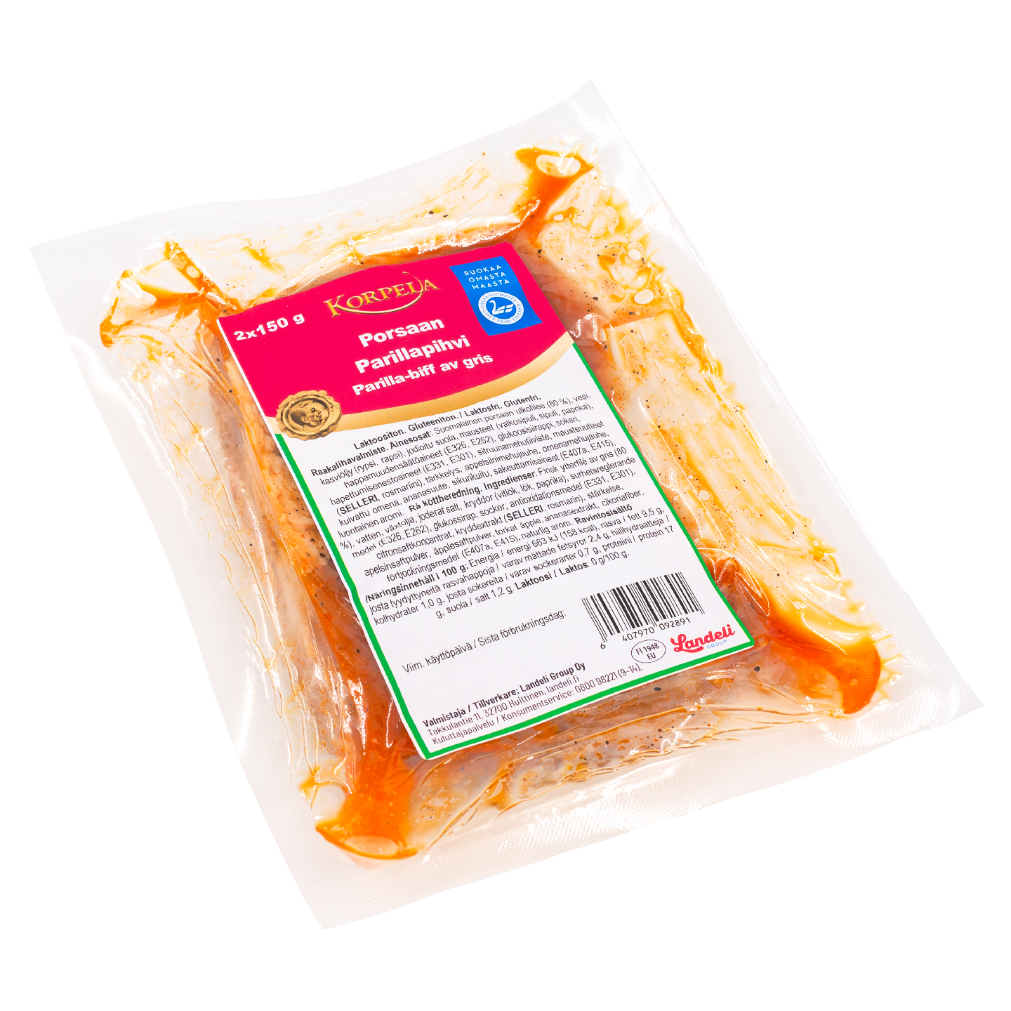 Korpela porsaan parillapihvi 2x150g | K-Ruoka Verkkokauppa