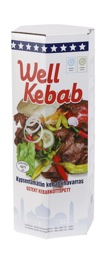 Well Kebab naudanlihavarras 8,5kg raaka pakaste — HoReCa-tukku Kespro