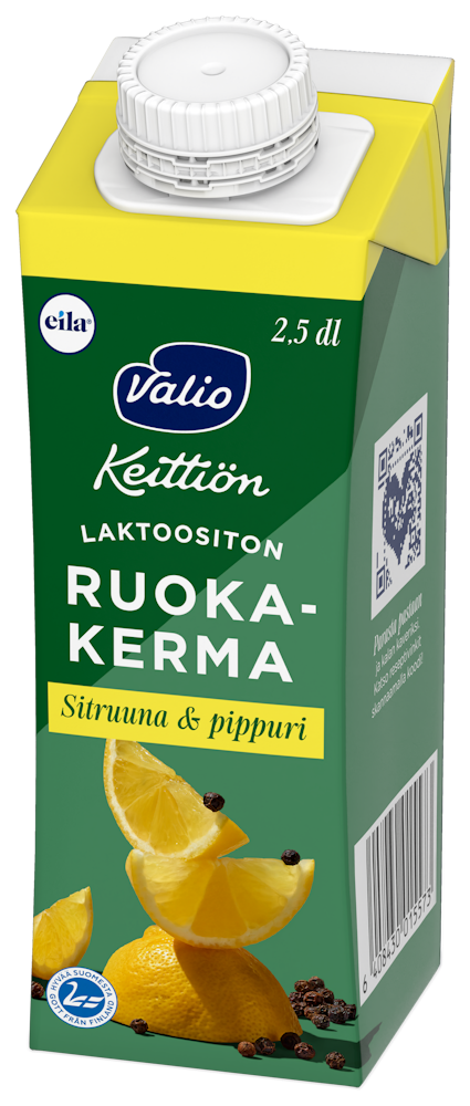 Valio Keittiön maustettu ruokakerma 2,5 dl sitruuna&pippuri laktoositon ...