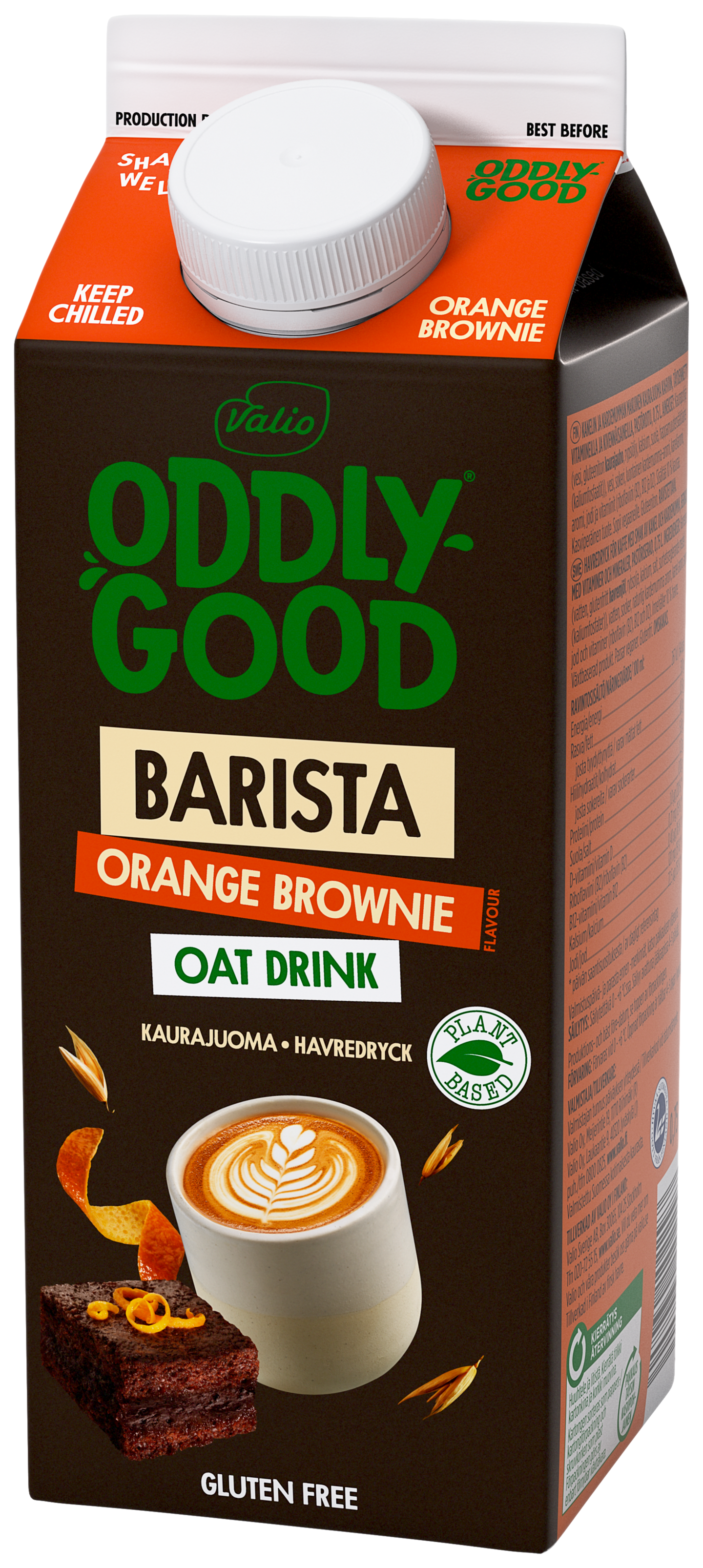 Valio Oddlygood Barista kaurajuoma 0,75l appelsiini-brownie gluteeniton ...