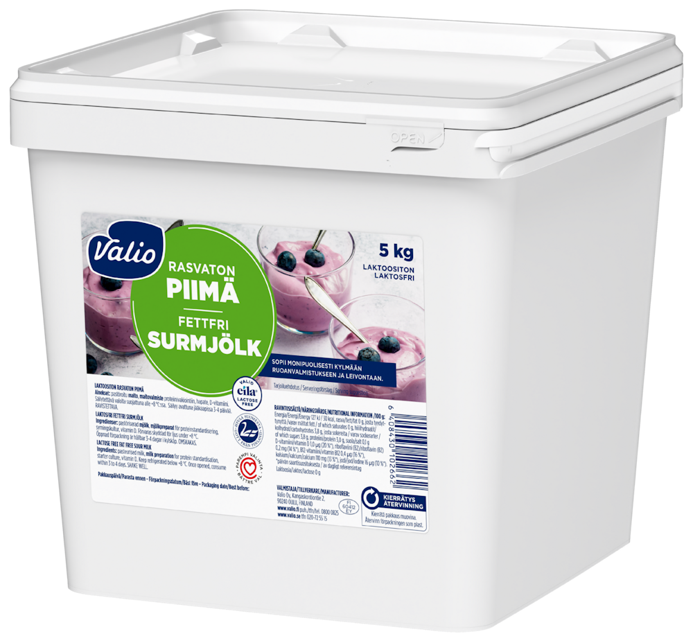 Valio rasvaton piimä 5kg laktoositon — HoReCa-tukku Kespro