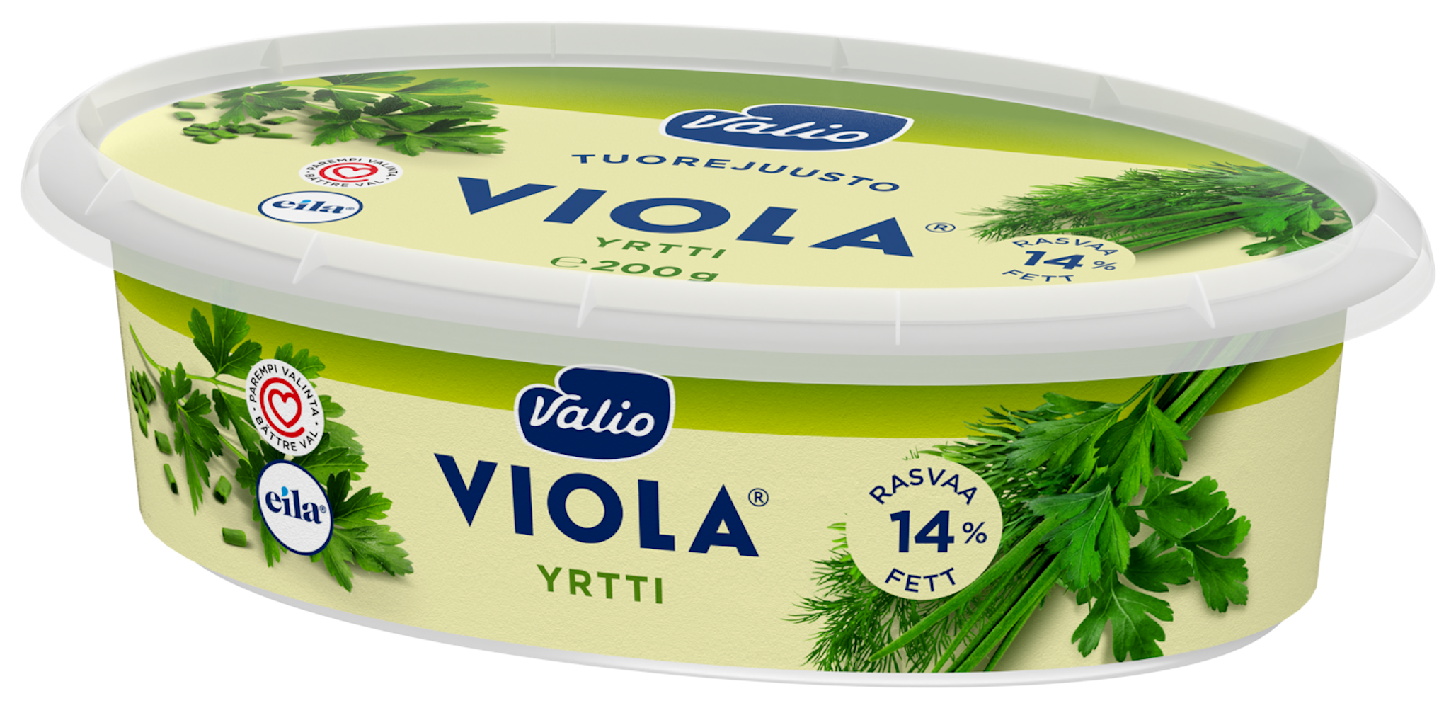 Valio Viola® kevyt yrtti tuorejuusto laktoositon 200g — HoReCa-tukku Kespro