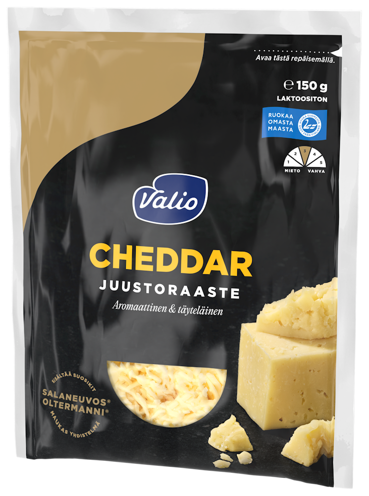 Valio cheddar juustoraaste 150g laktoositon — HoReCa-tukku Kespro