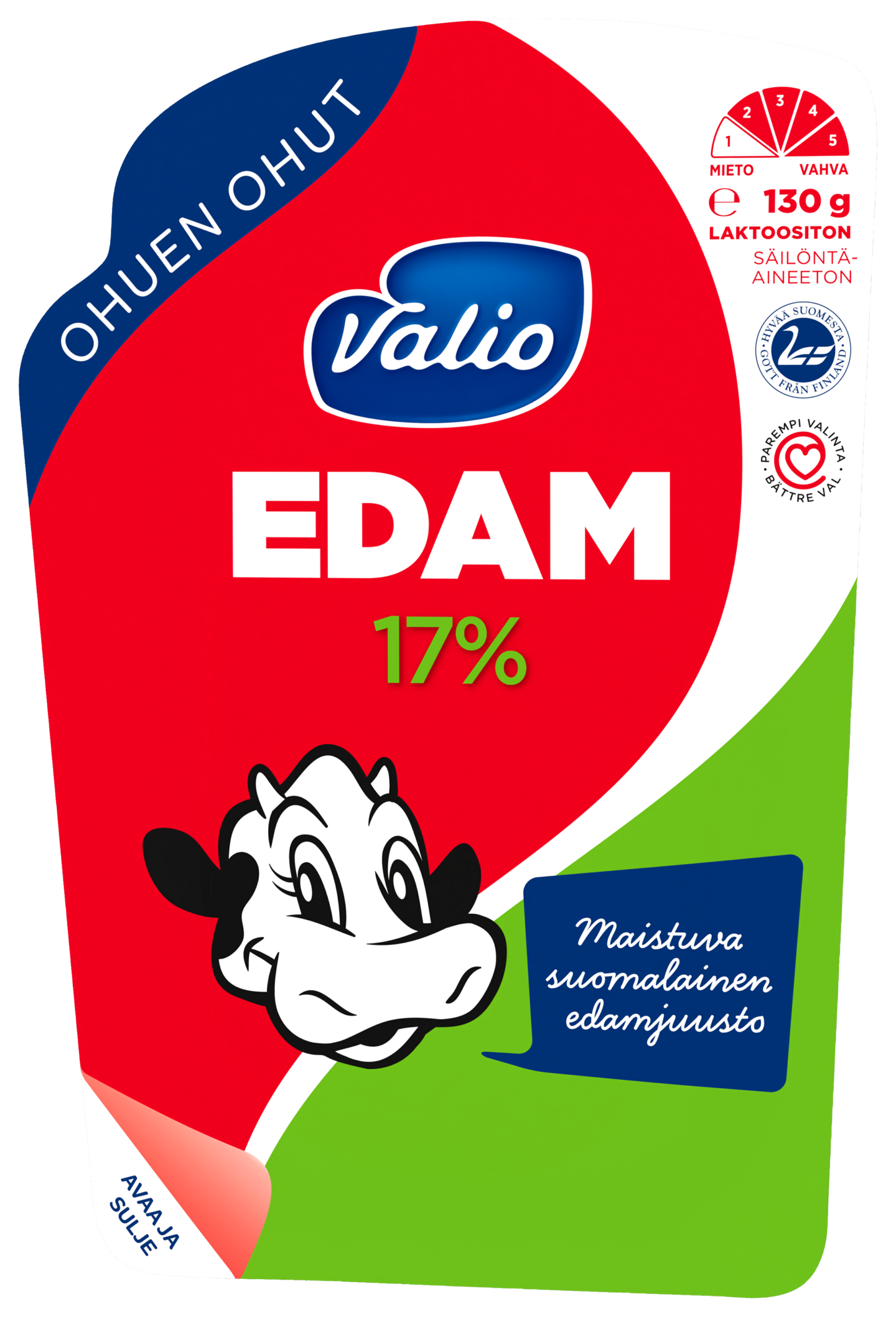 Valio Edam 17% ohuen ohut e130g viipale | K-Ruoka Verkkokauppa
