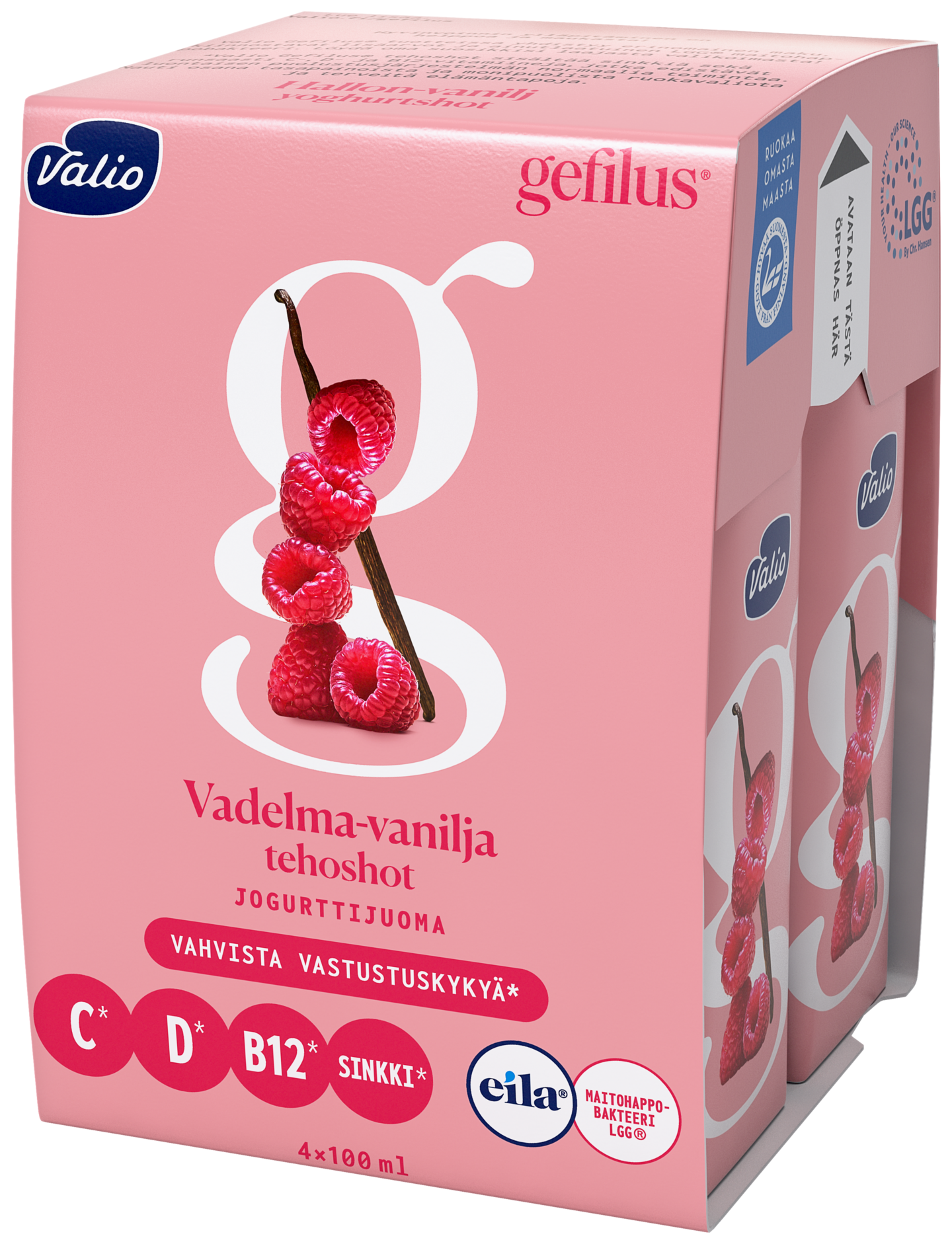 Valio Gefilus tehoshot 4x100ml vadelma-vanilja laktoositon | K-Ruoka ...