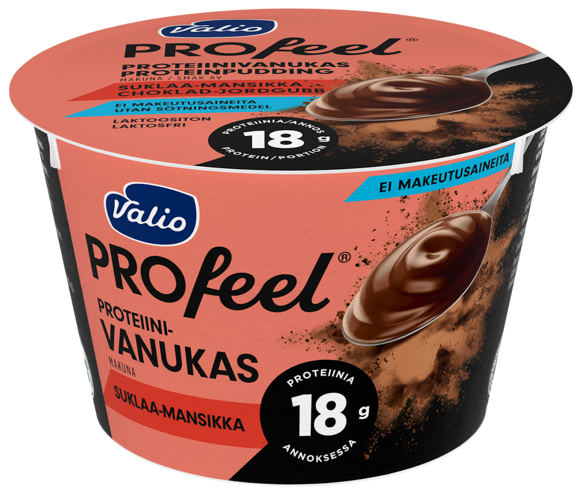 Valio PROfeel proteiinivanukas 185g suklaa-mansikka makeutusaineeton ...