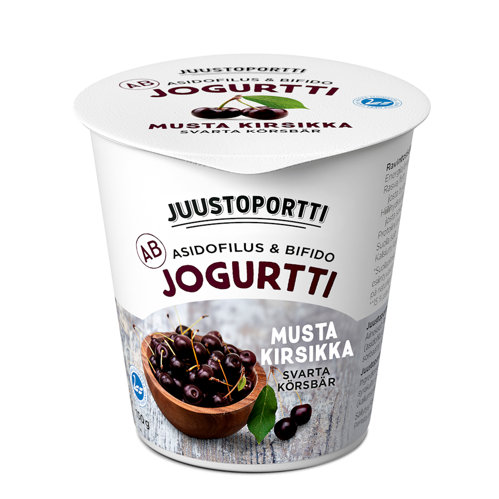 Juustoportti AB-jogurtti musta kirsikka 150g — HoReCa-tukku Kespro