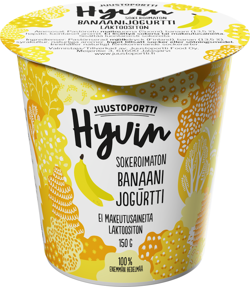 Juustoportti Hyvin sokeroimaton jogurtti 150g banaani laktoositon ...