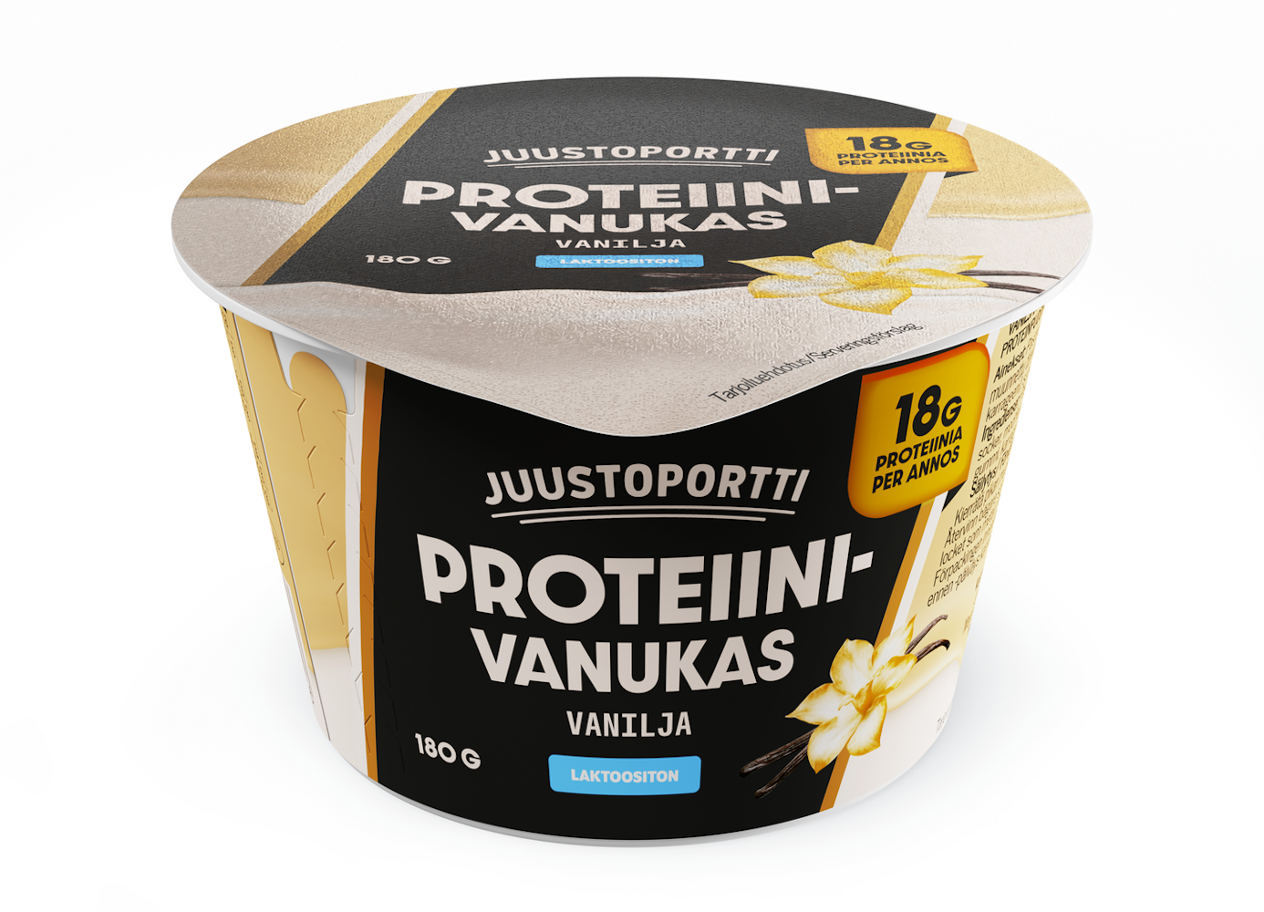 Juustoportti proteiinivanukas 180g vanilja laktoositon — HoReCa-tukku Kespro