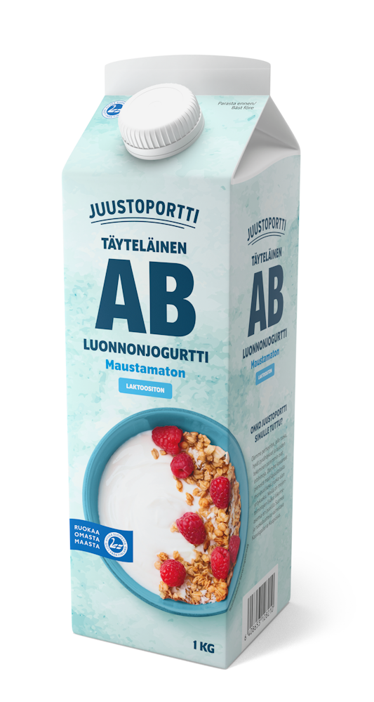Juustoportti täyteläinen AB-luonnonjogurtti 1kg maustamaton laktoositon — HoReCa-tukku Kespro